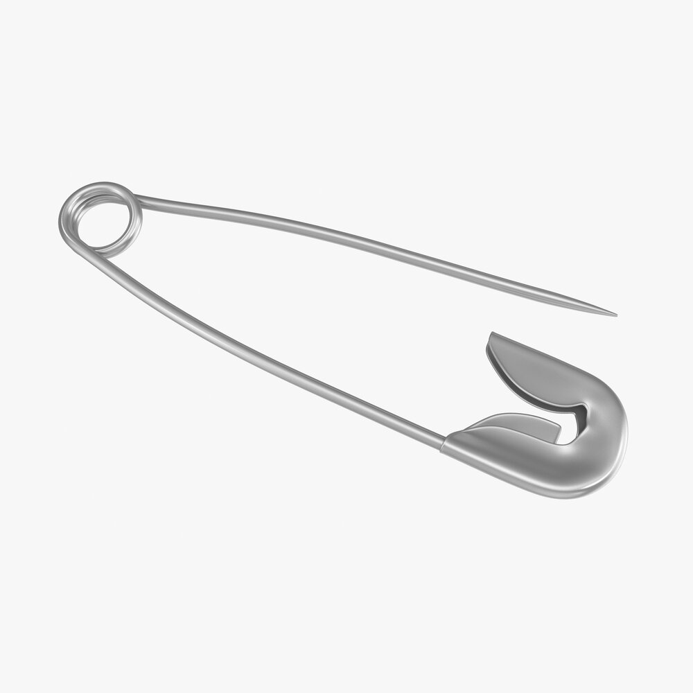Safety Pin Open 3D model - Download Tools on 3DModels.org