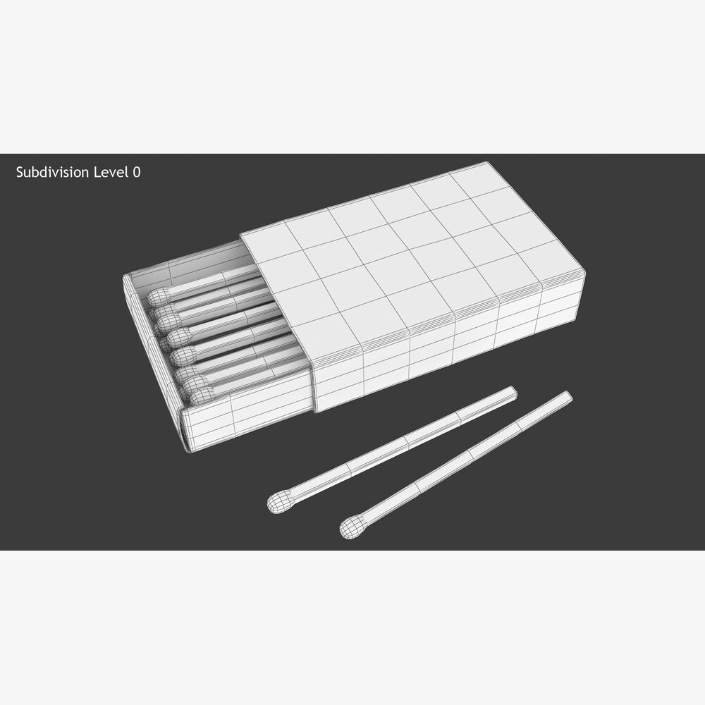 Matchbox with Matches 3D model - Download Tools on 3DModels.org