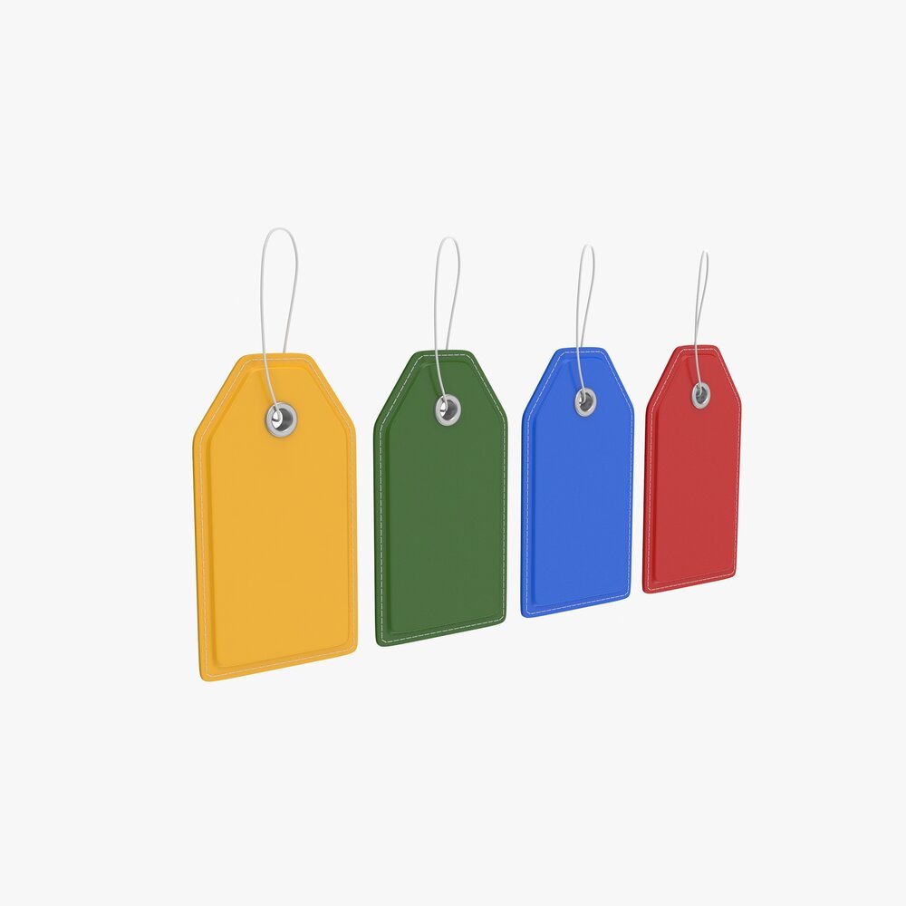 Multi-Color Luggage Tags with Wire Loops 3D model - Download Hobbies on ...