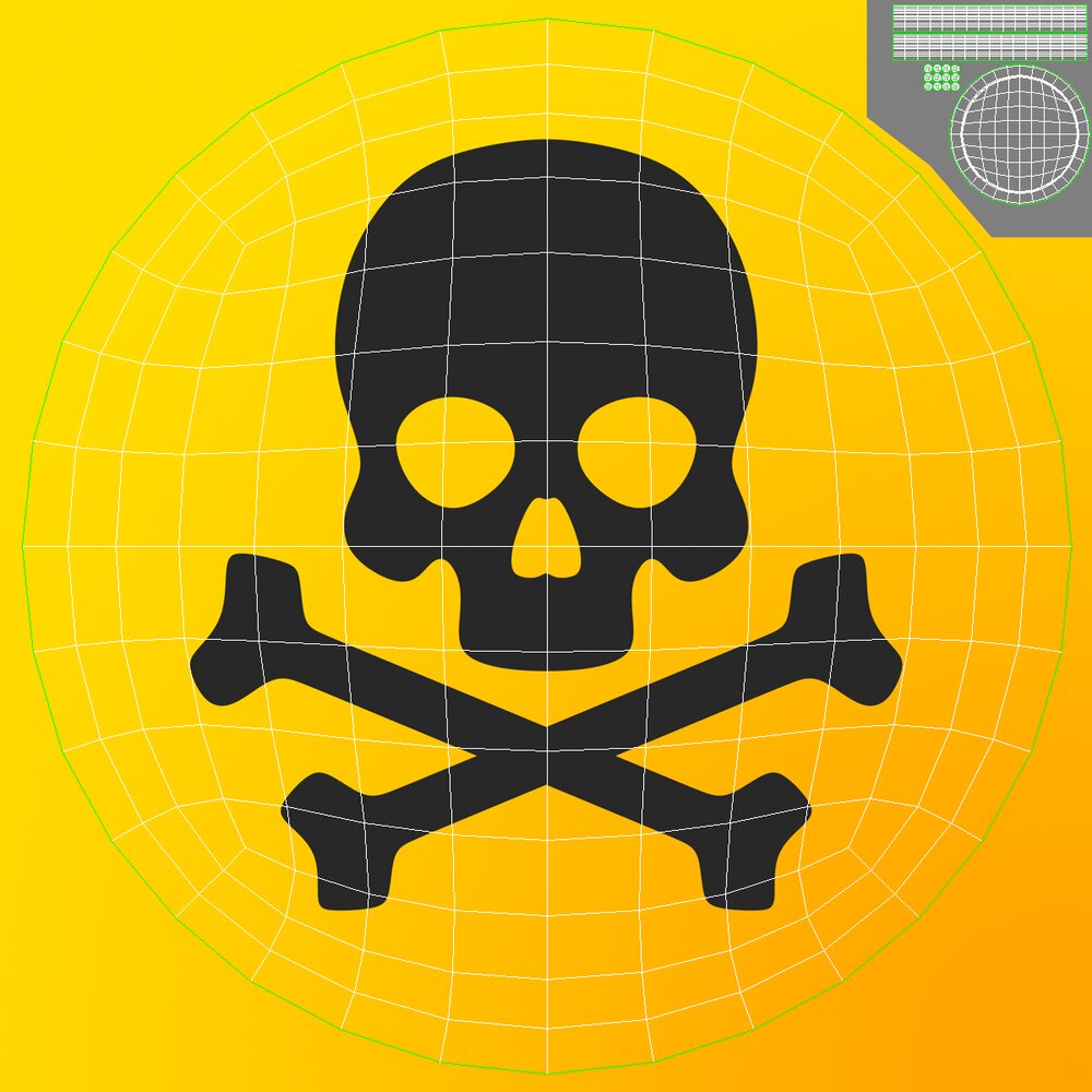 Hazard Warning Sign 3D model - Download Symbols on 3DModels.org