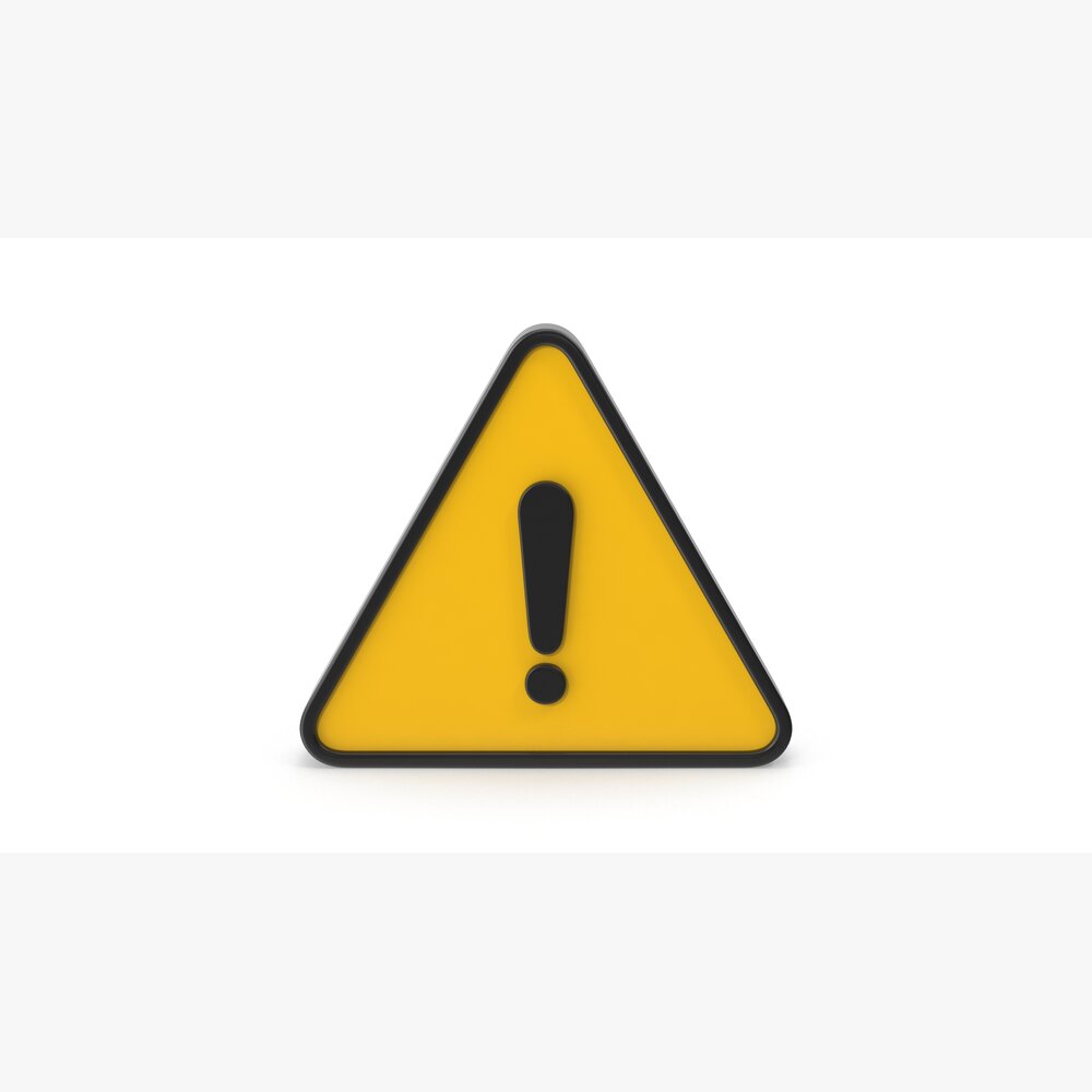 Attention Yellow Sign Icon 3D model - Download Symbols on 3DModels.org