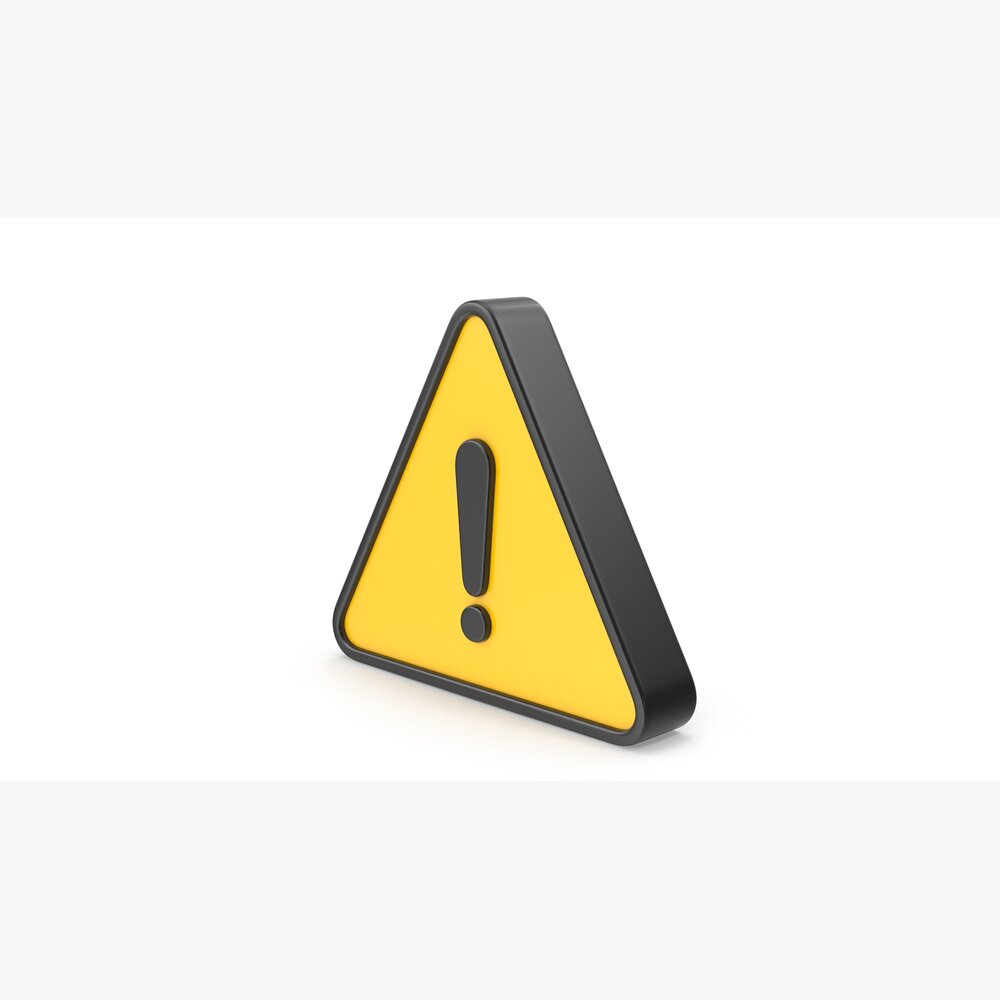 Attention Yellow Sign Icon 3D model - Download Symbols on 3DModels.org