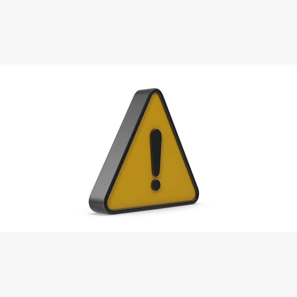 Attention Yellow Sign Icon 3D model - Download Symbols on 3DModels.org