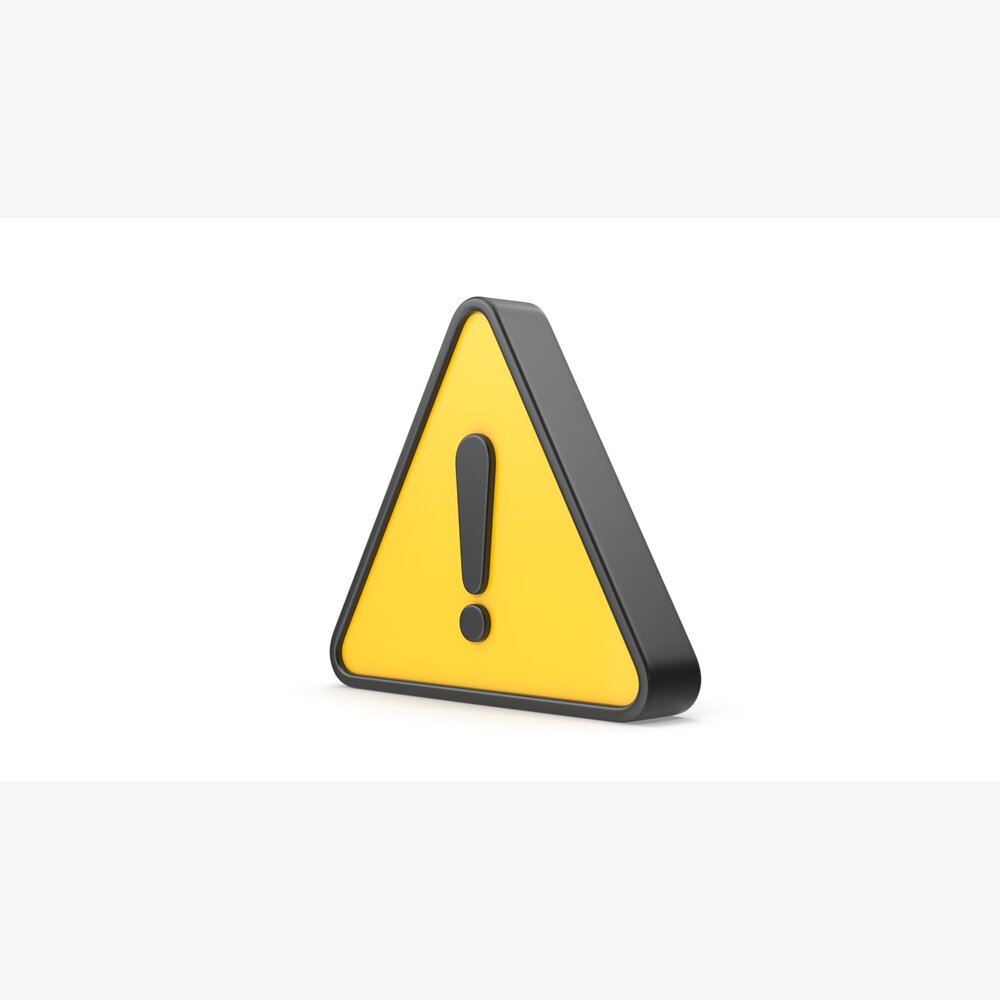 Attention Yellow Sign Icon 3D model - Download Symbols on 3DModels.org