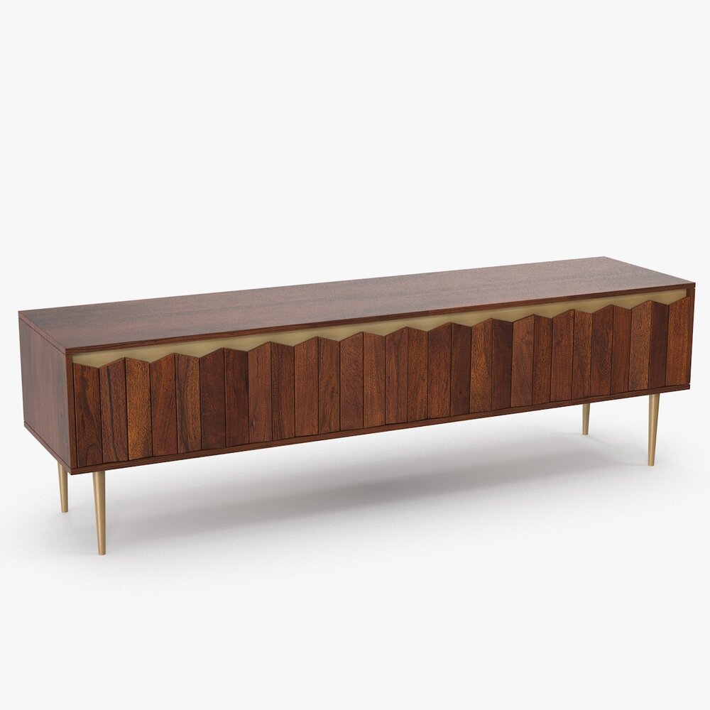 Retro Style Media Unit V1 3D model - Download Sideboard on 3DModels.org