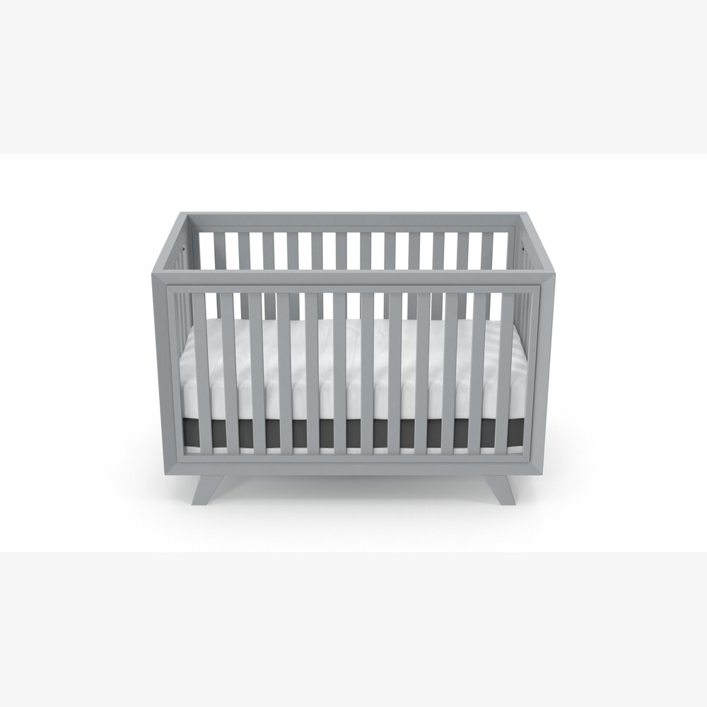 Wooden Baby Crib V3 3D model - Download Bed on 3DModels.org