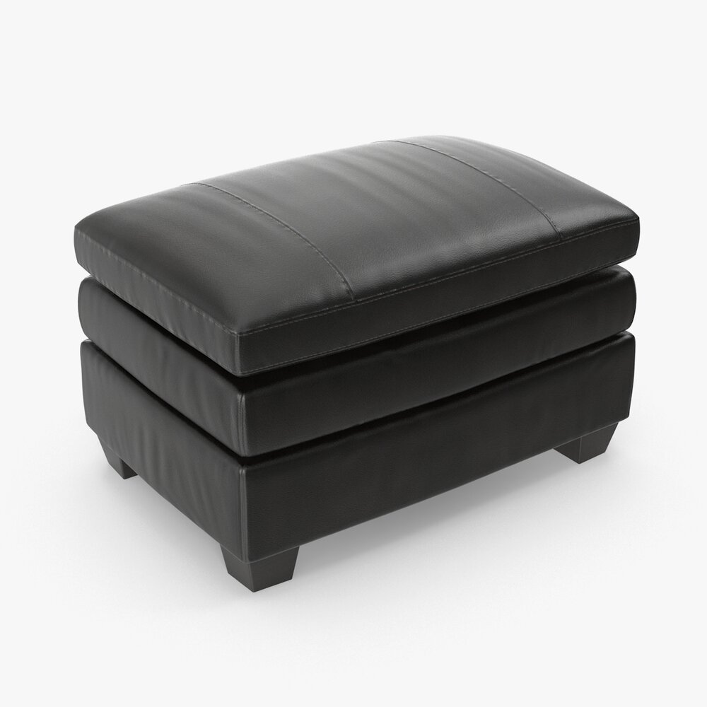 Black Leather Ottoman 3D model - Download Ottoman on 3DModels.org
