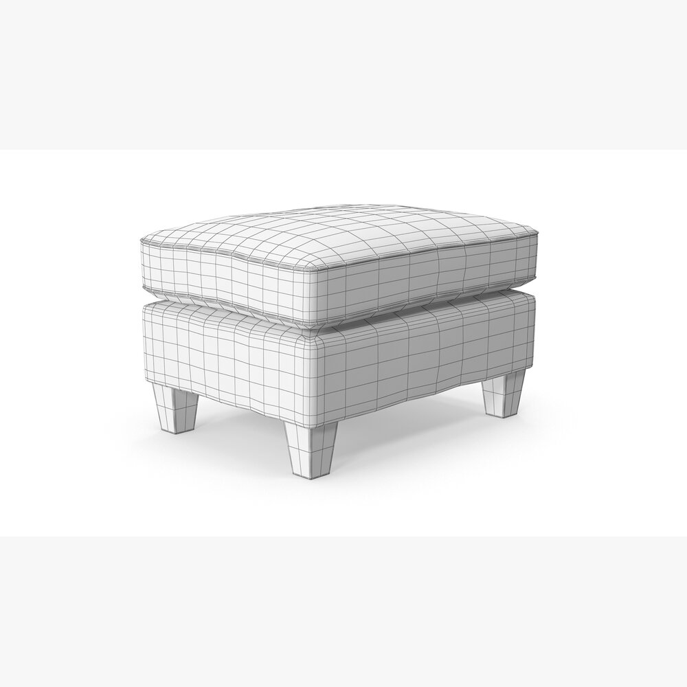 Grey Fabric Ottoman 3D model - Download Ottoman on 3DModels.org