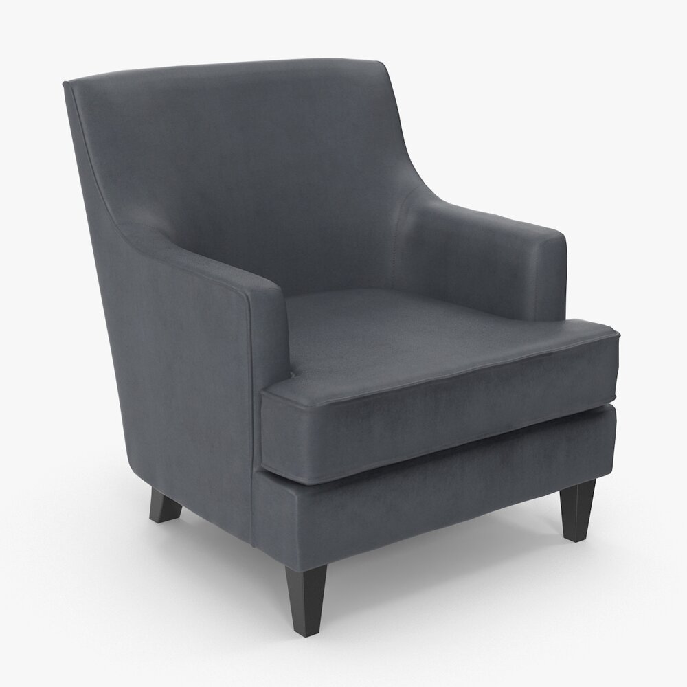 Grey Leather Armchair 3D model - Download Armchair on 3DModels.org