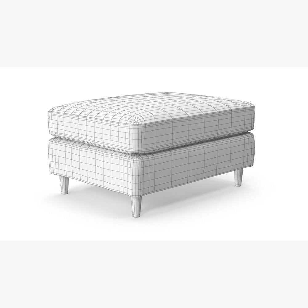 Grey Leather Ottoman 3D model - Download Ottoman on 3DModels.org