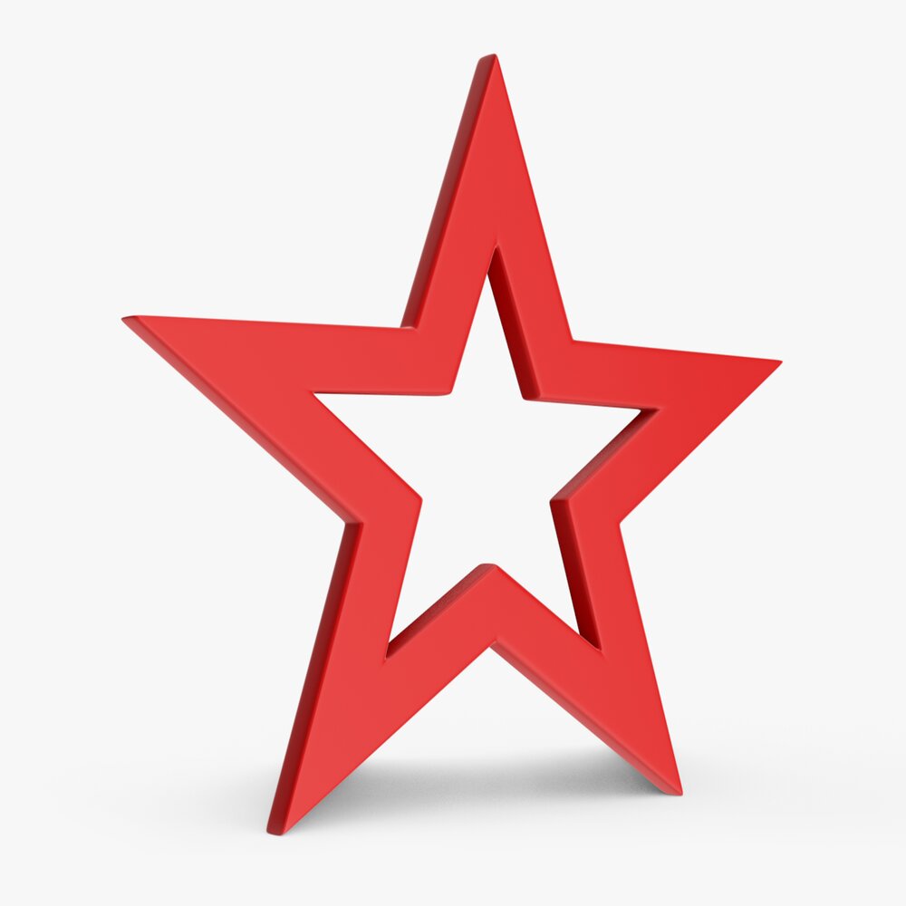 Red Star Web Icon 3D model - Download Symbols on 3DModels.org