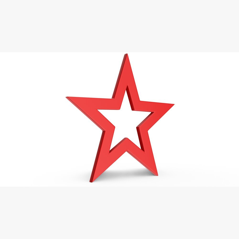 Red Star Web Icon 3D model - Download Symbols on 3DModels.org