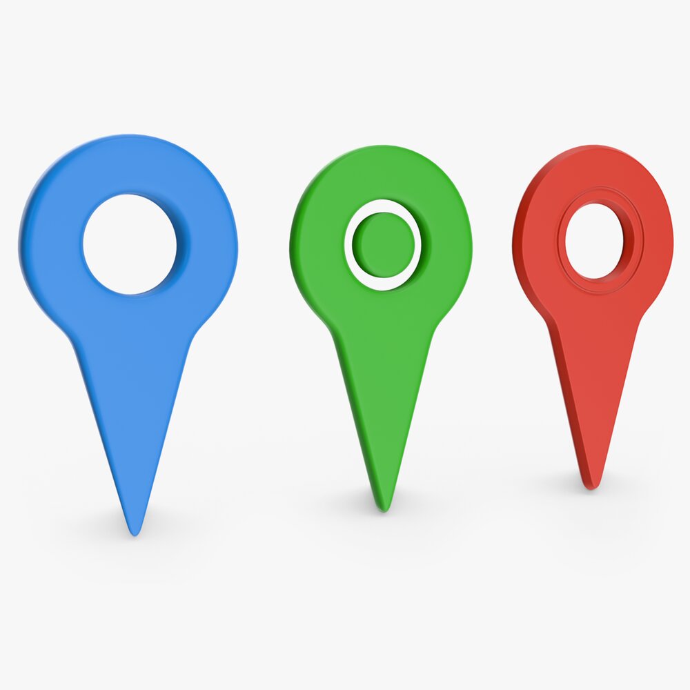Map Pin Icon Set 3D model - Download Symbols on 3DModels.org