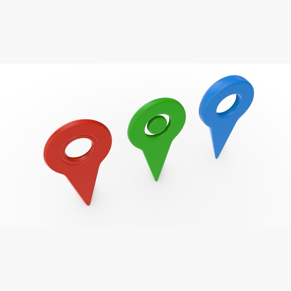 Map Pin Icon Set 3D model - Download Symbols on 3DModels.org