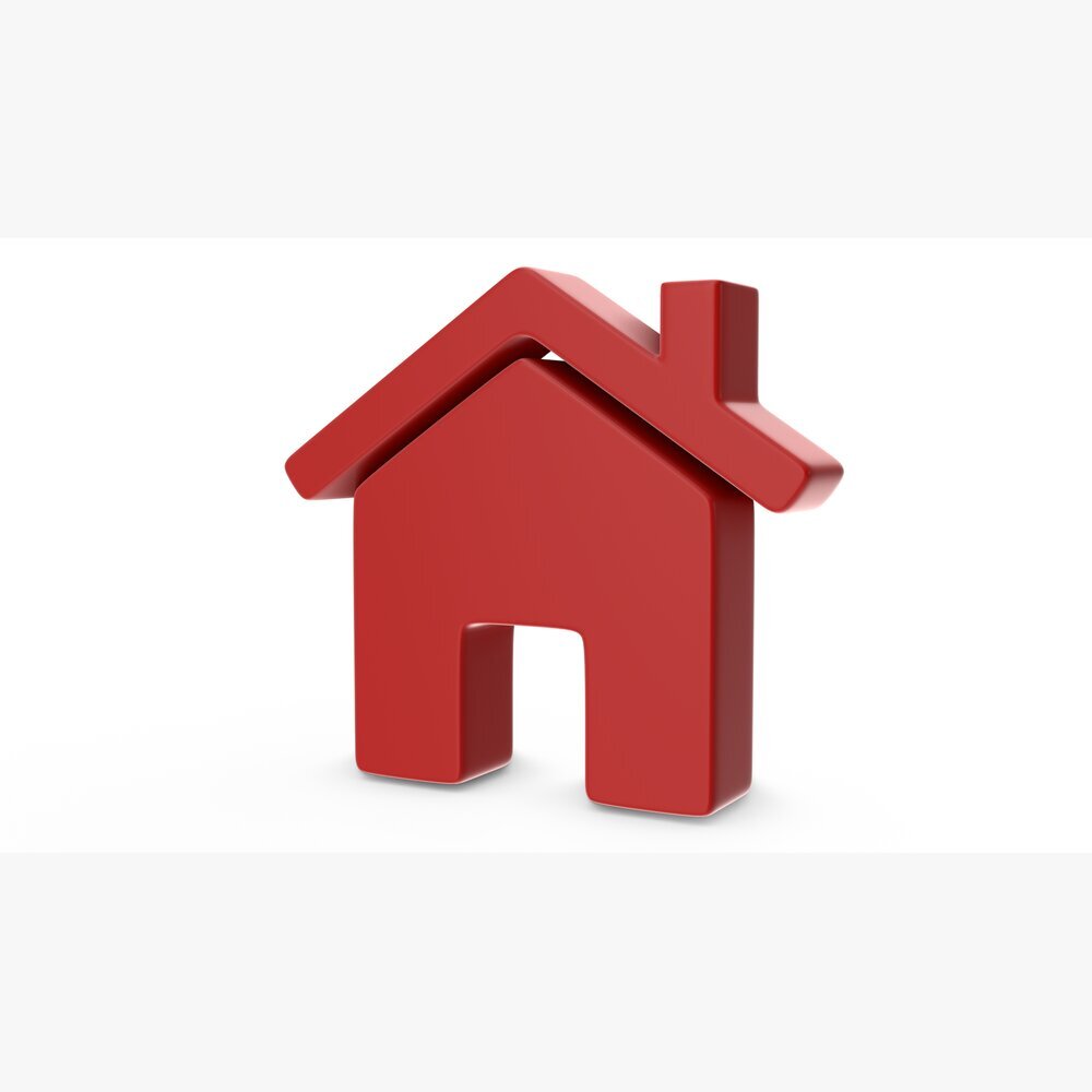 Red House Icon 3D model - Download Symbols on 3DModels.org