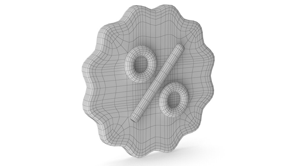 Percent Tag Round 3D model - Download Symbols on 3DModels.org