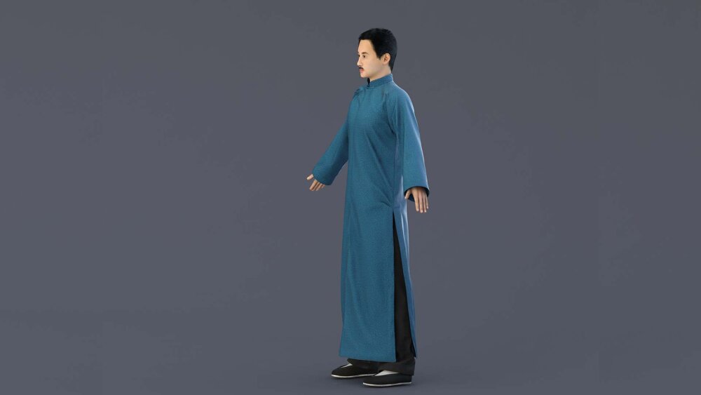 Man in Traditional Chinese Attire 3D model - Download Character on ...
