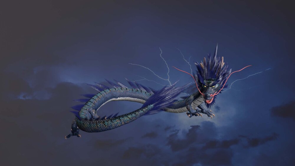 Majestic Blue Dragon 3D model - Download Mythological creatures on ...