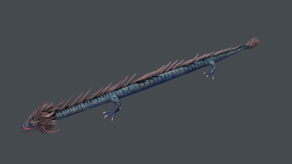 Majestic Blue Dragon 3D model - Download Mythological creatures on ...