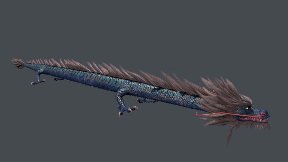 Majestic Blue Dragon 3D model - Download Mythological creatures on ...