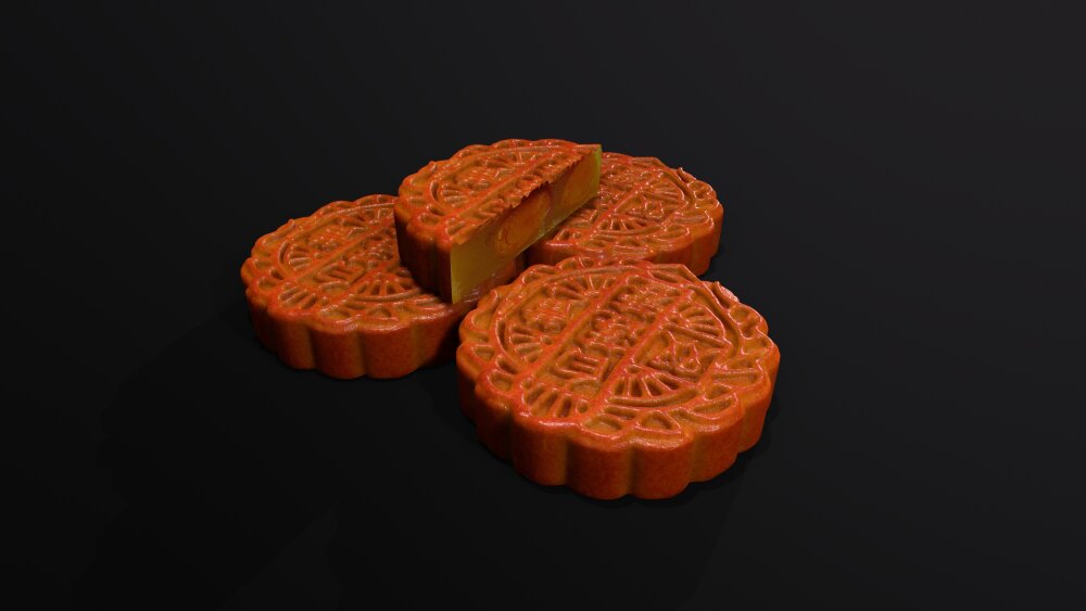 Mooncake Food 3D model - Download Dessert on 3DModels.org