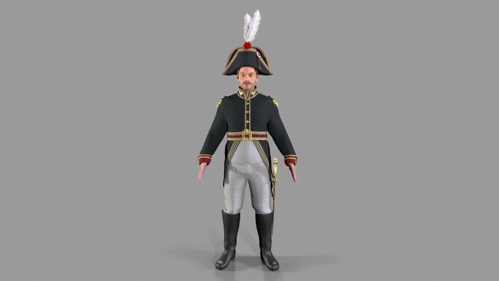 Napoleonic Era Military Officer in Full Dress Uniform 3D-Modell ...