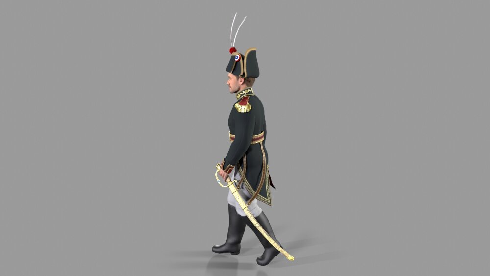 Napoleonic Era Military Officer in Full Dress Uniform 3D model ...