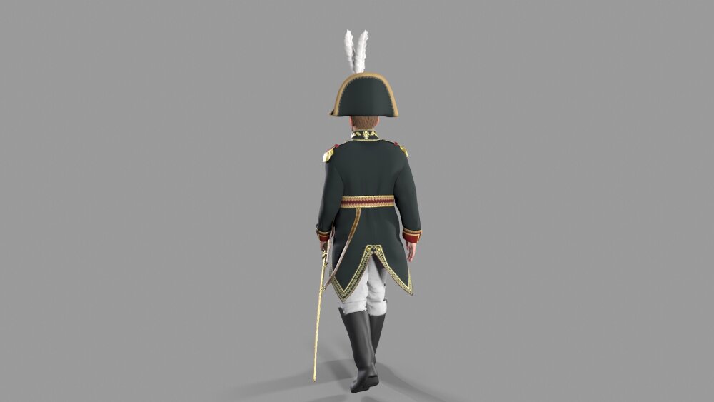 Napoleonic Era Military Officer in Full Dress Uniform 3D model ...