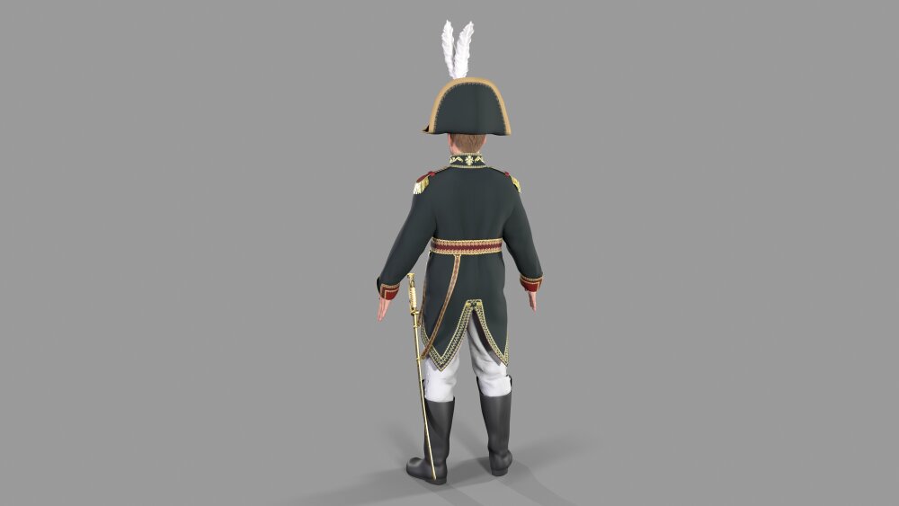 Napoleonic Era Military Officer in Full Dress Uniform 3D model ...