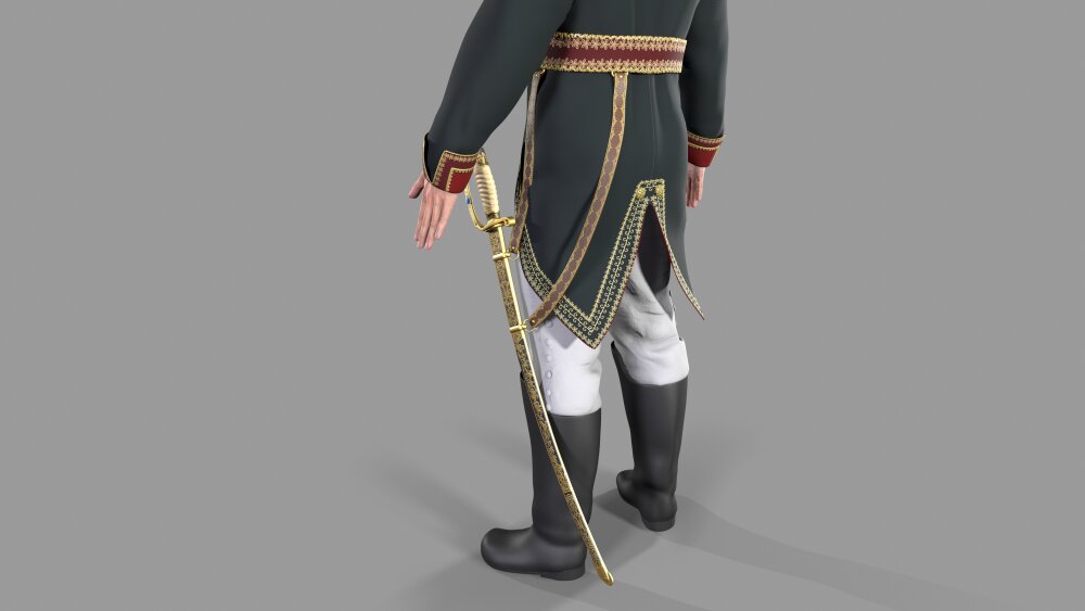 Napoleonic Era Military Officer in Full Dress Uniform 3D model ...