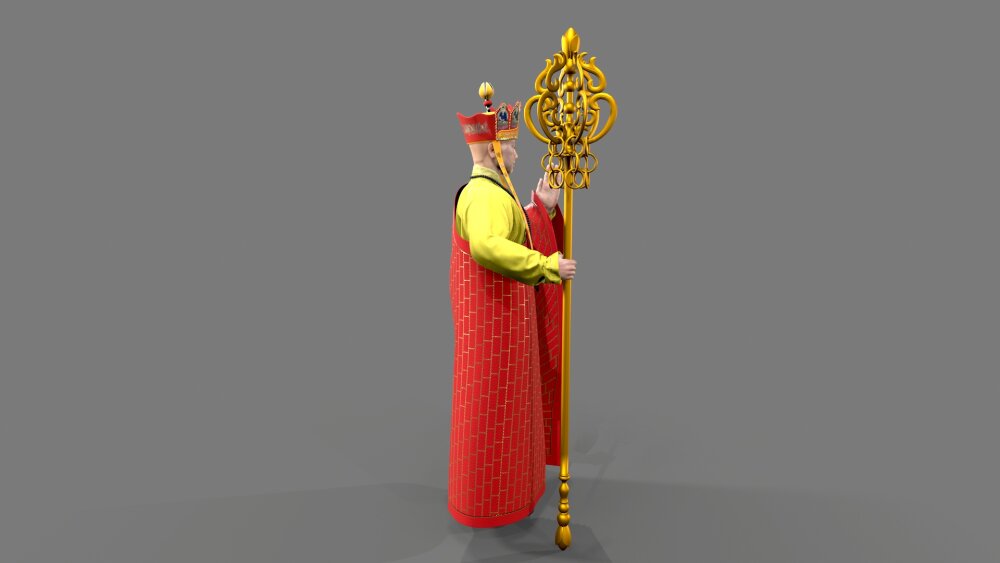 Ancient Chinese Monk with Ornate Staff 3D model - Download Character on ...