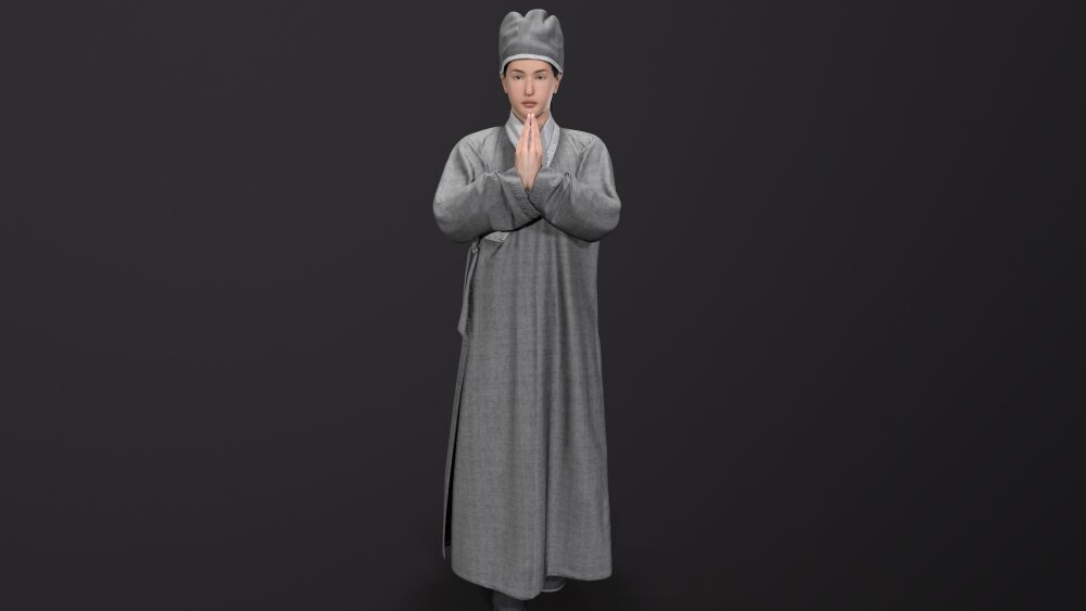 Medieval Monk in Robe 3D model - Download Character on 3DModels.org