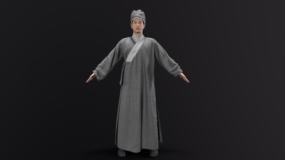 Medieval Monk in Robe 3D model - Download Character on 3DModels.org