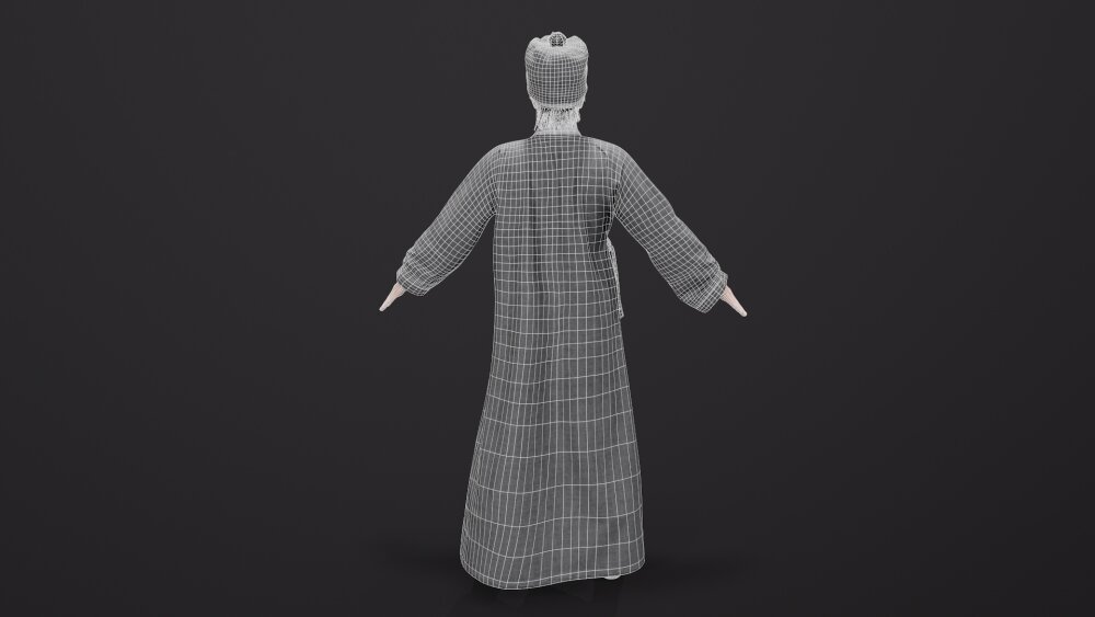 Medieval Monk in Robe 3D model - Download Character on 3DModels.org