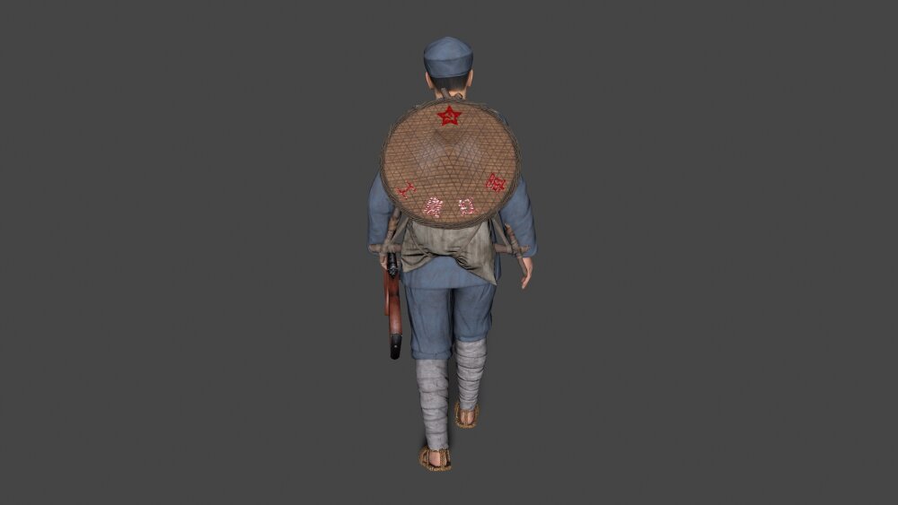 Chinese Soldier in Military Uniform 3D model - Download Character on ...