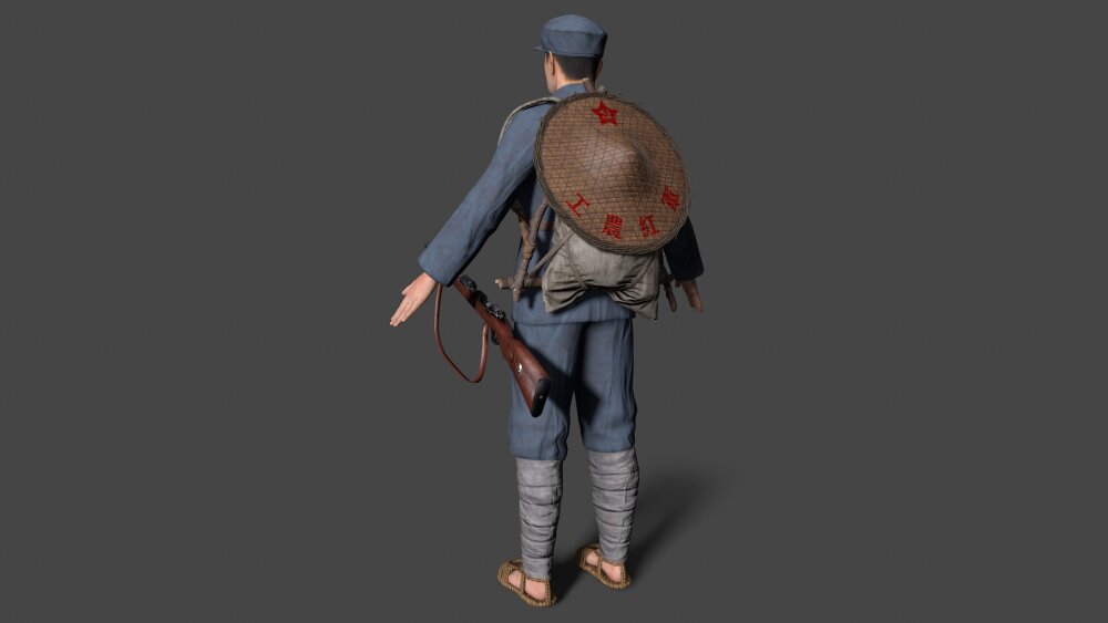 Chinese Soldier in Military Uniform 3D model - Download Character on ...