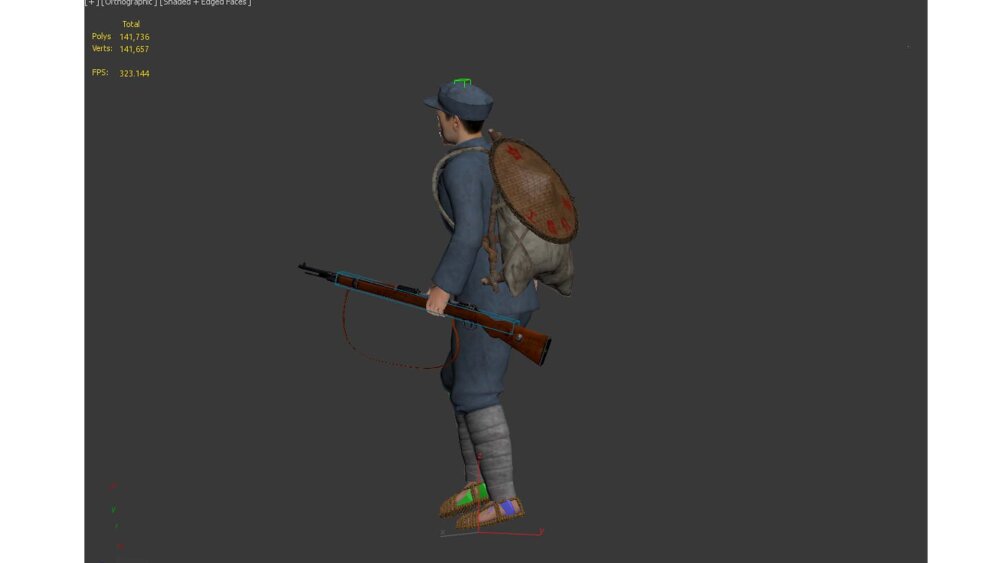 Chinese Soldier in Military Uniform 3D model - Download Character on ...