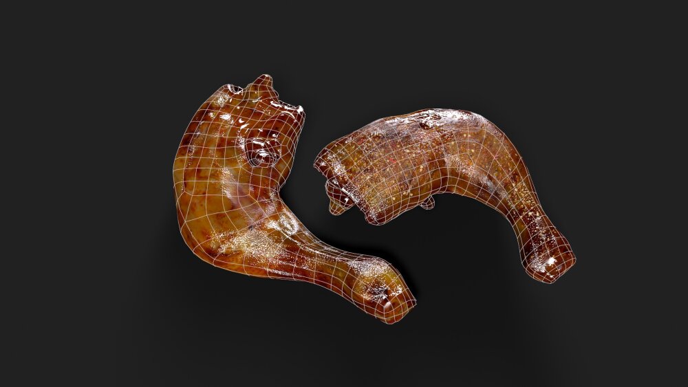 Deliciously Glazed Roasted Chicken Leg 3D model - Download Meat And ...