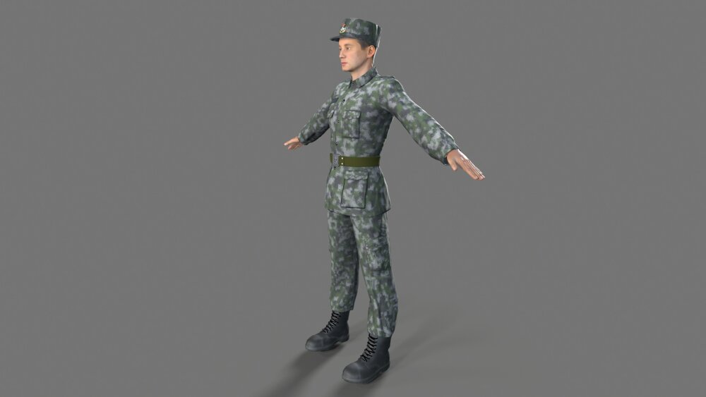 China Soldier 3D model - Download Character on 3DModels.org