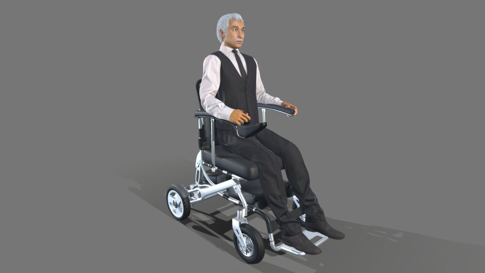 Wheelchair Disabled Person 3D model - Download Character on 3DModels.org