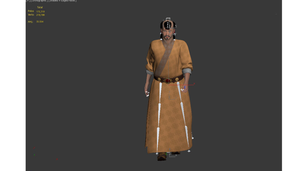 Traditional Mongol Attire with Detailed Embroidery 3D model - Download ...