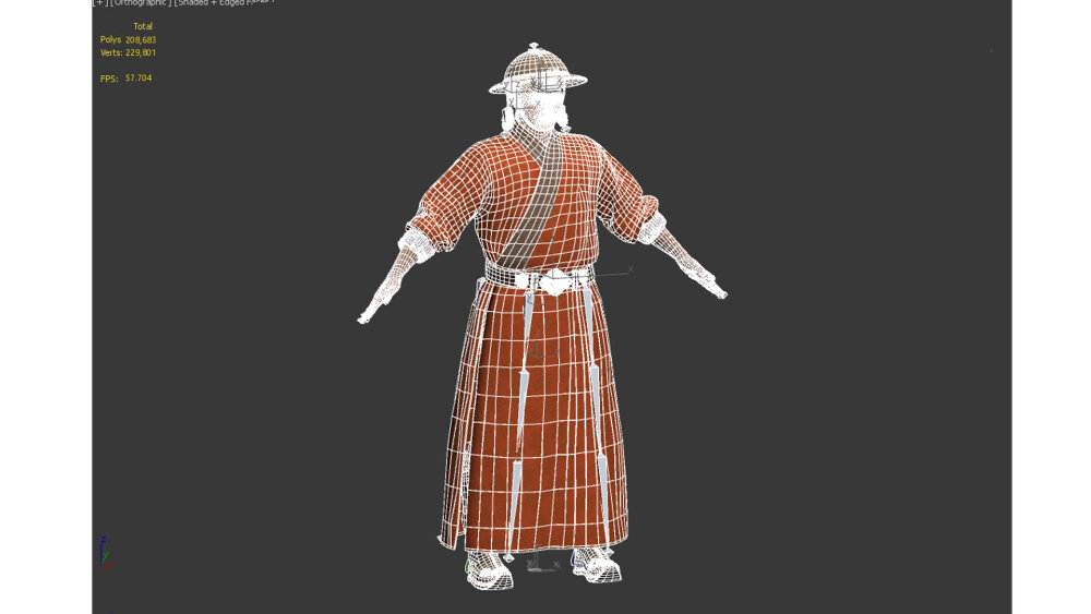 Man in Mongol Traditional Attire 3D 모델 - 다운로드 Character on 3DModels.org