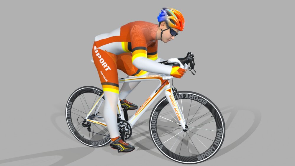 Cyclist on Sport Road Bicycle 3D model - Download Character on 3DModels.org
