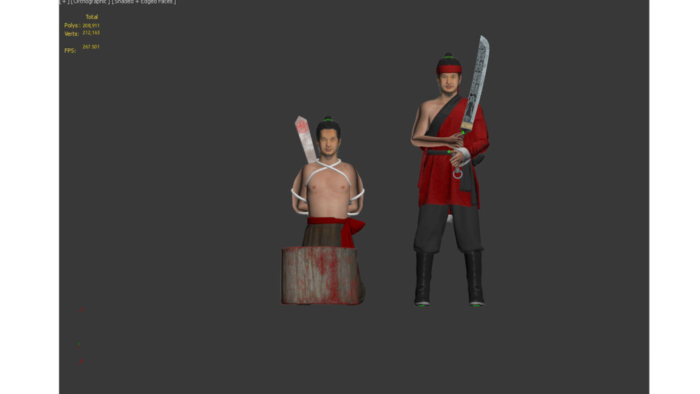 Executioner with Sword and Bound Prisoner 3D model - Download People on ...