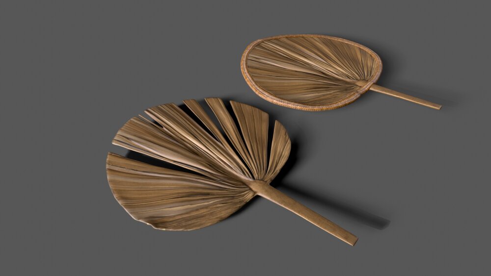 Cattail Leaf Fan 3D model - Download Accessories on 3DModels.org