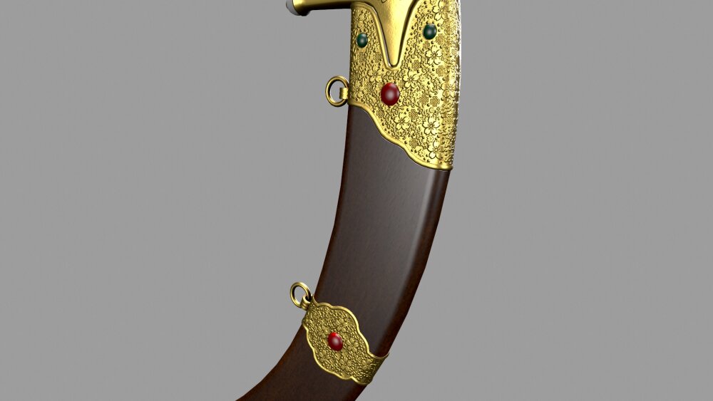 Mongol Warrior Sword 3D model - Download Bladed Weapon on 3DModels.org