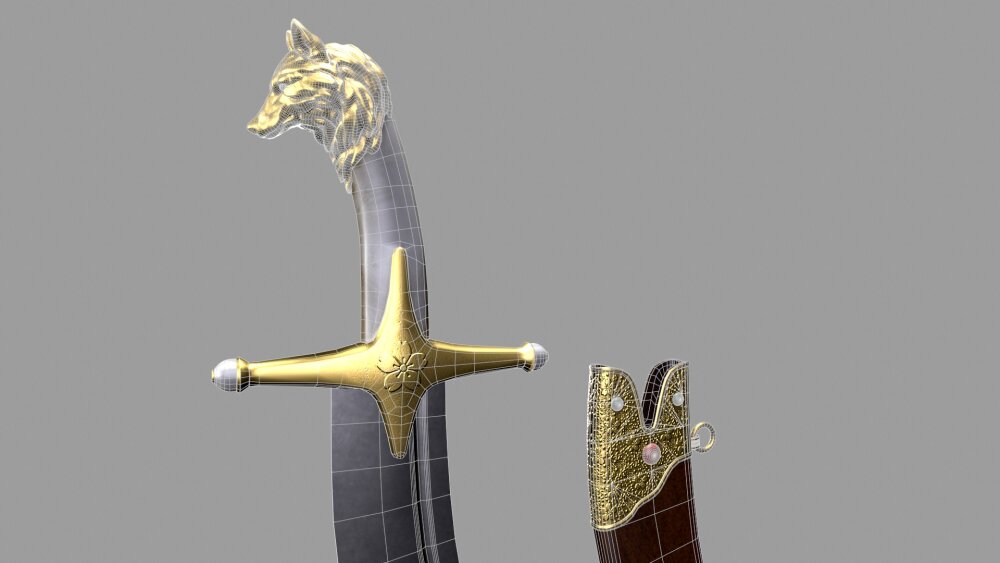 Mongol Warrior Sword 3D model - Download Bladed Weapon on 3DModels.org