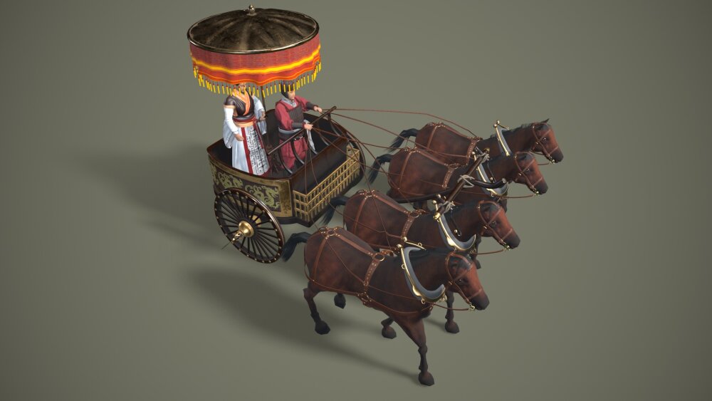 Chinese Warrior Carriage 3D model - Download People on 3DModels.org
