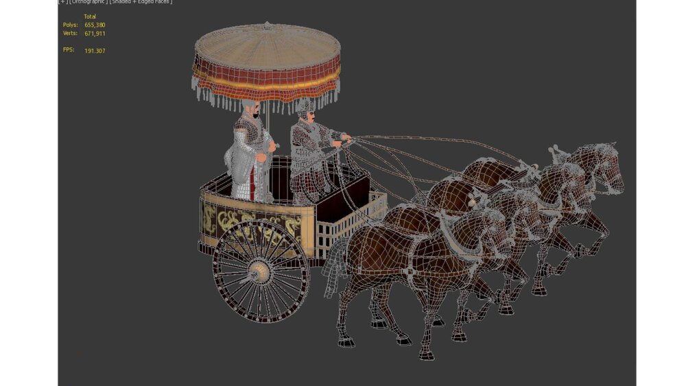 Chinese Warrior Carriage 3D model - Download People on 3DModels.org