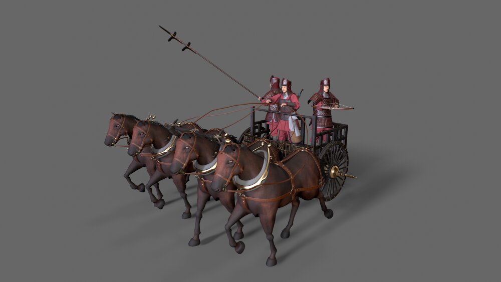 Ancient Warrior Chariot with Armored Soldiers 3D model - Download ...